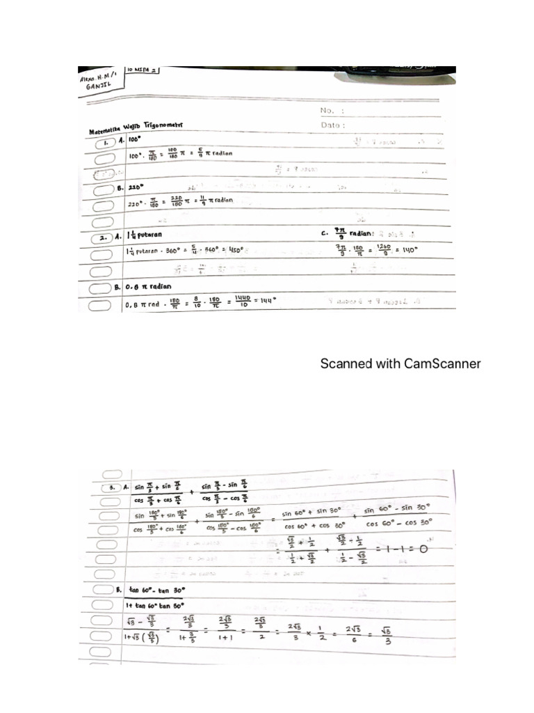 UH Mat Wajib Trigonometri | PDF