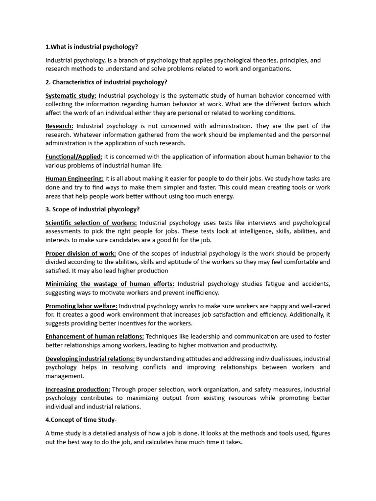 Industrial Psychology Mid | PDF | Industrial And Organizational ...