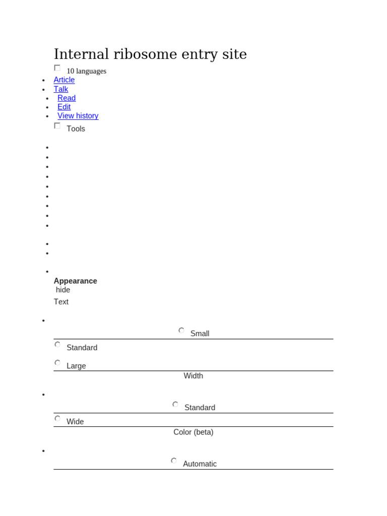 Internal Ribosome Entry Site | PDF