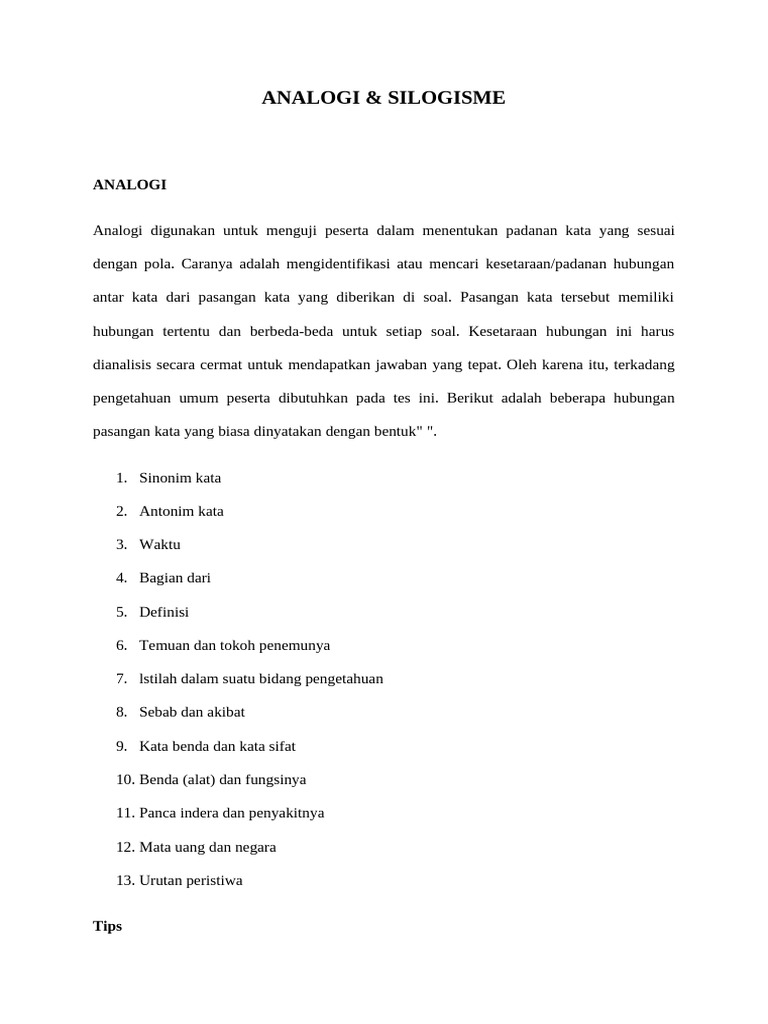 Analogi Silogisme | PDF