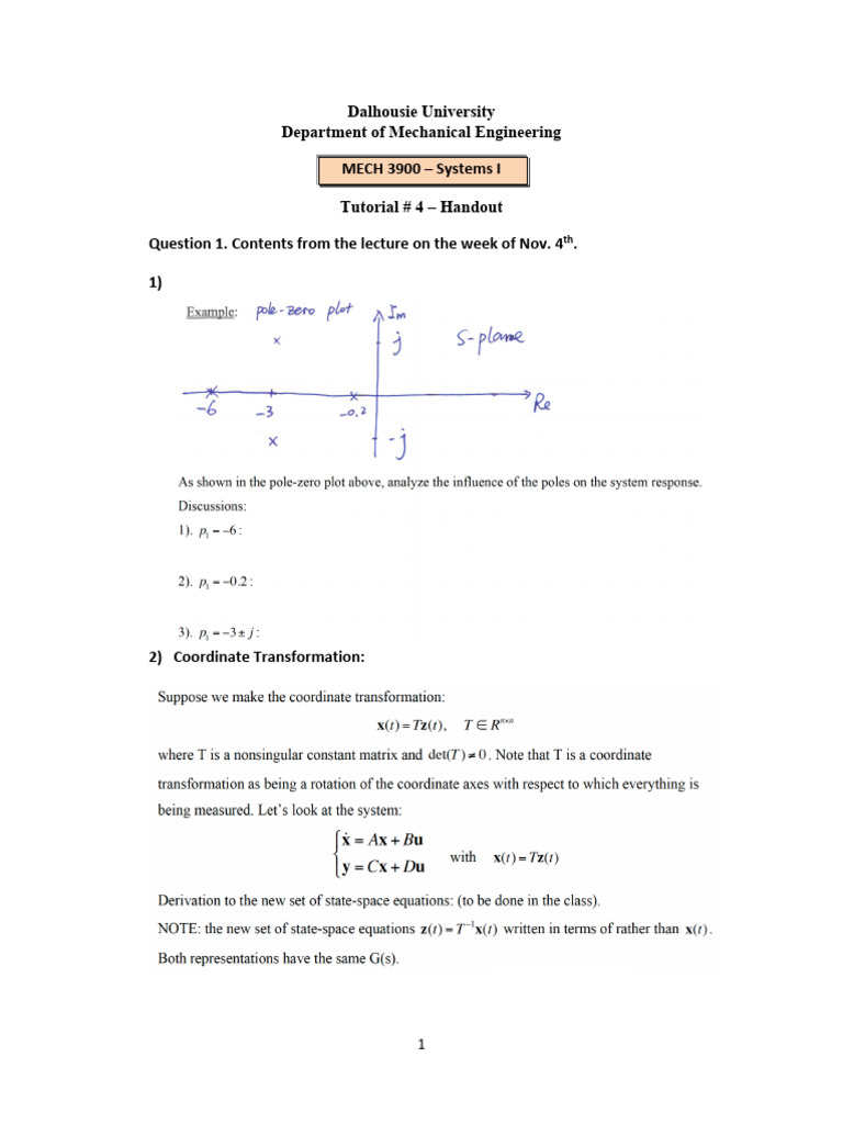 2024-Tutorial 4-MECH 3900 | PDF | Equations | Mathematical Analysis