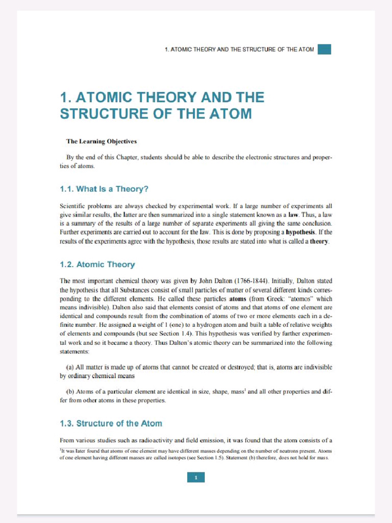 Atomic Theory Tatapaul | PDF