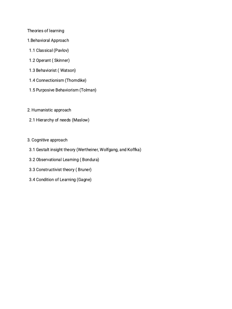 Theories-of-learning (1) | PDF | Classical Conditioning | Reinforcement
