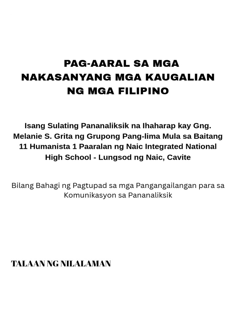 Kulturang Kaugalian PDF | PDF