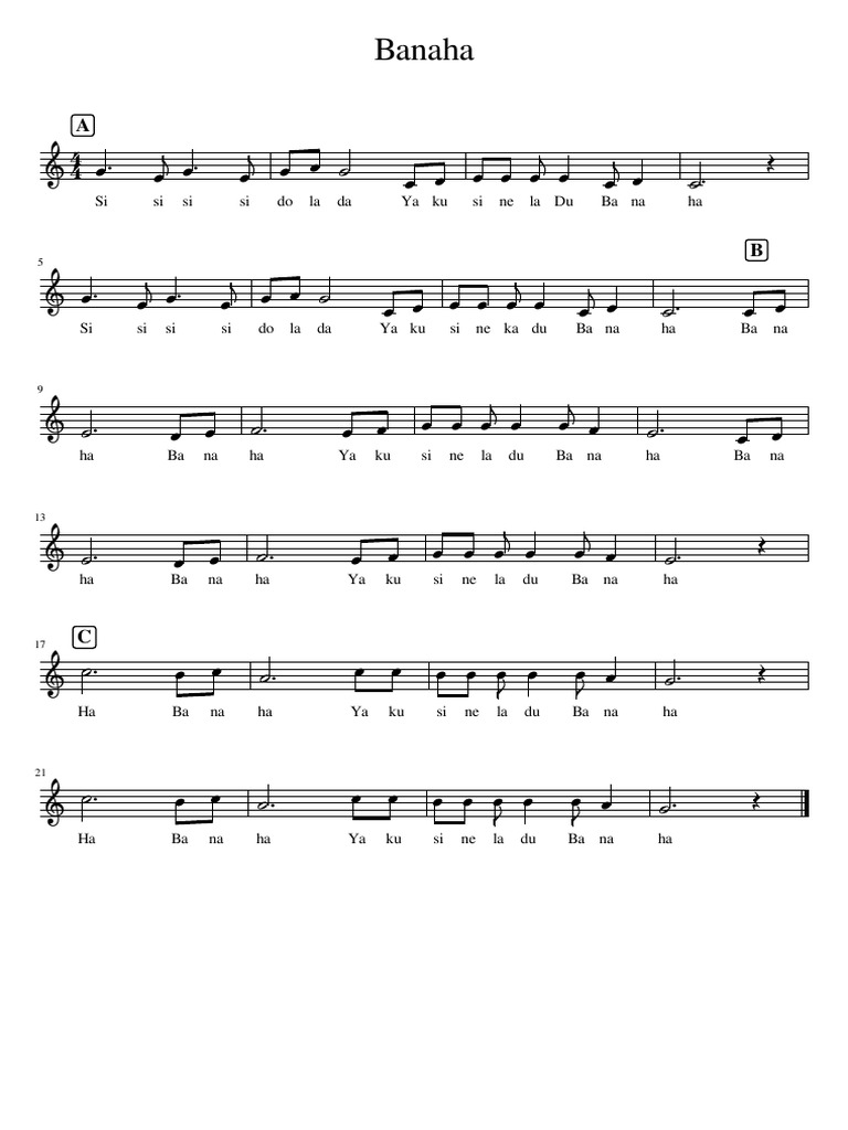 PARTITURA BANAHA | PDF