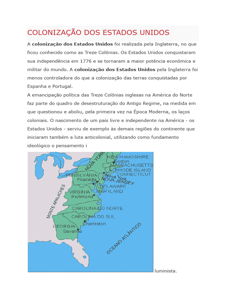 Cópia de Documento Sem Título | PDF | Os Estados Unidos | Treze Colônias
