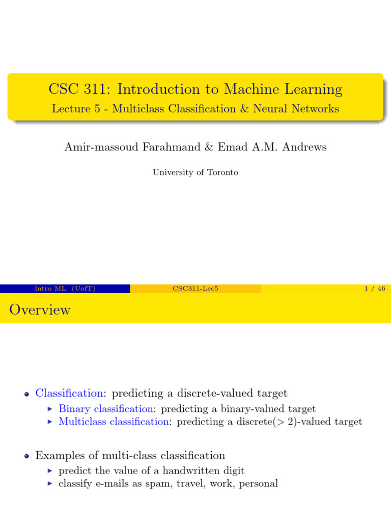 lec05 | PDF | Artificial Neural Network | Statistical Classification