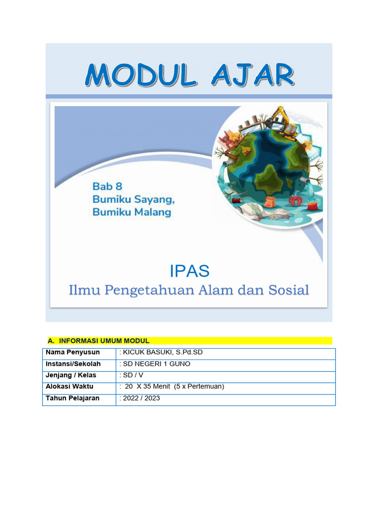 BAB 8 - MA IPAS Kls 5 | PDF