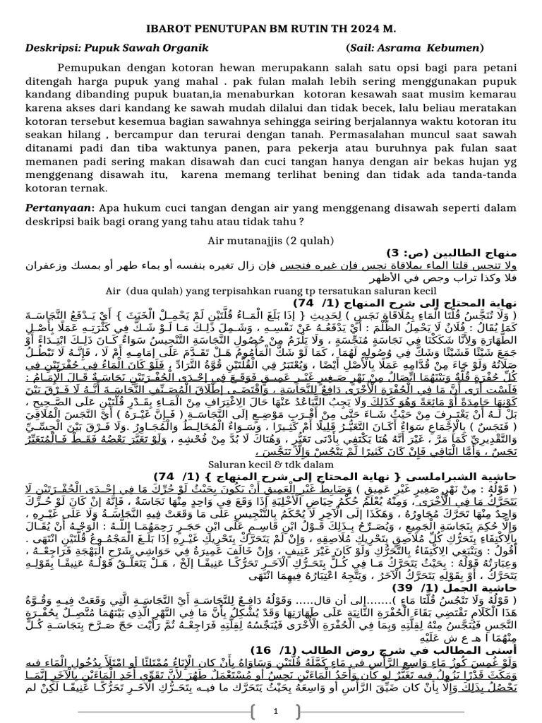 Ibarot Penutupan BM Rutin 2024 | PDF