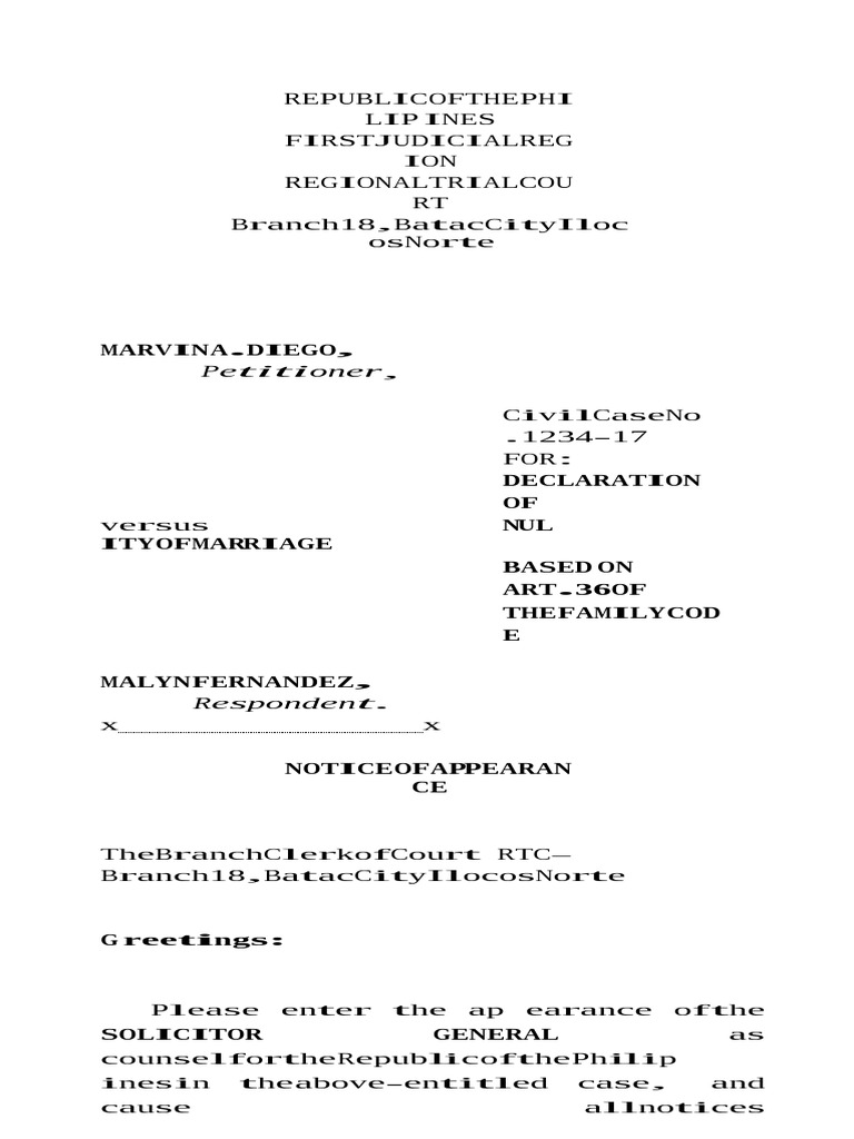 Notice of Appearance PDF Free | PDF