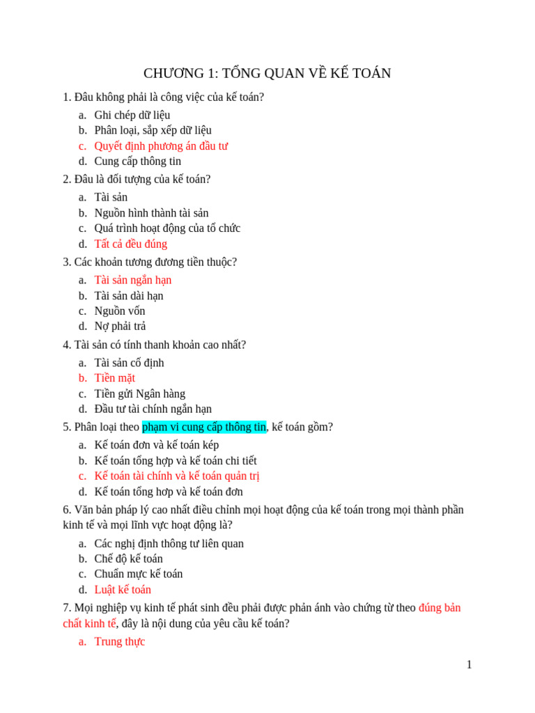 SV - NLKT Câu Hỏi Ôn Tập Trắc Nghiệm NLKT 9.23 | PDF