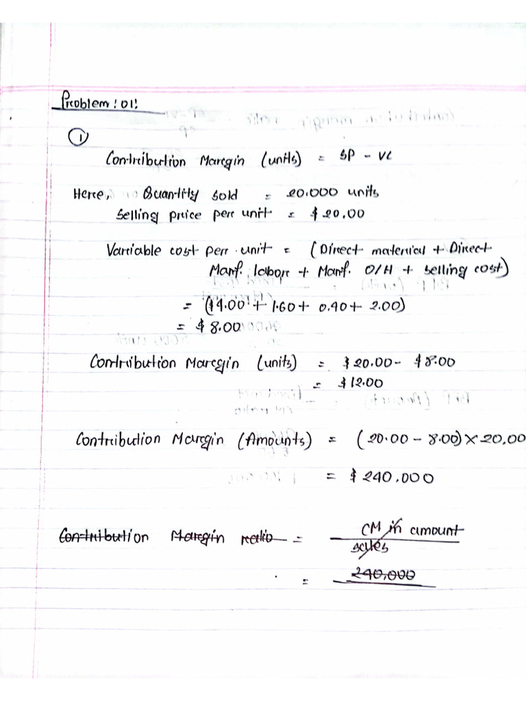 CVP Math Solve | PDF