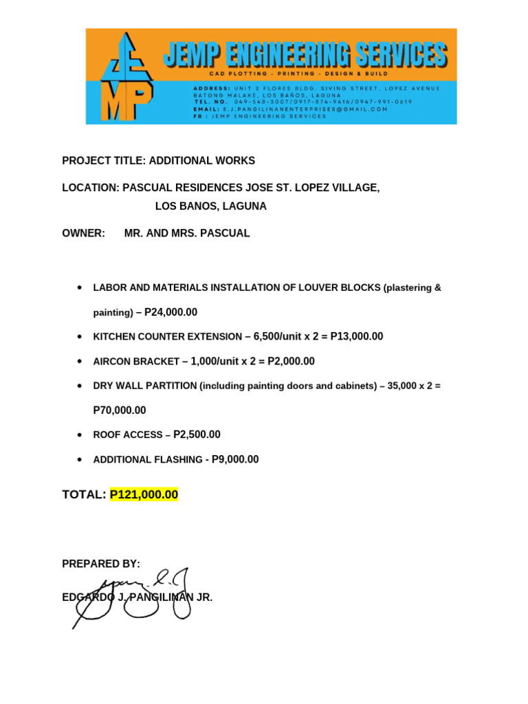 additonal works - pascual | PDF