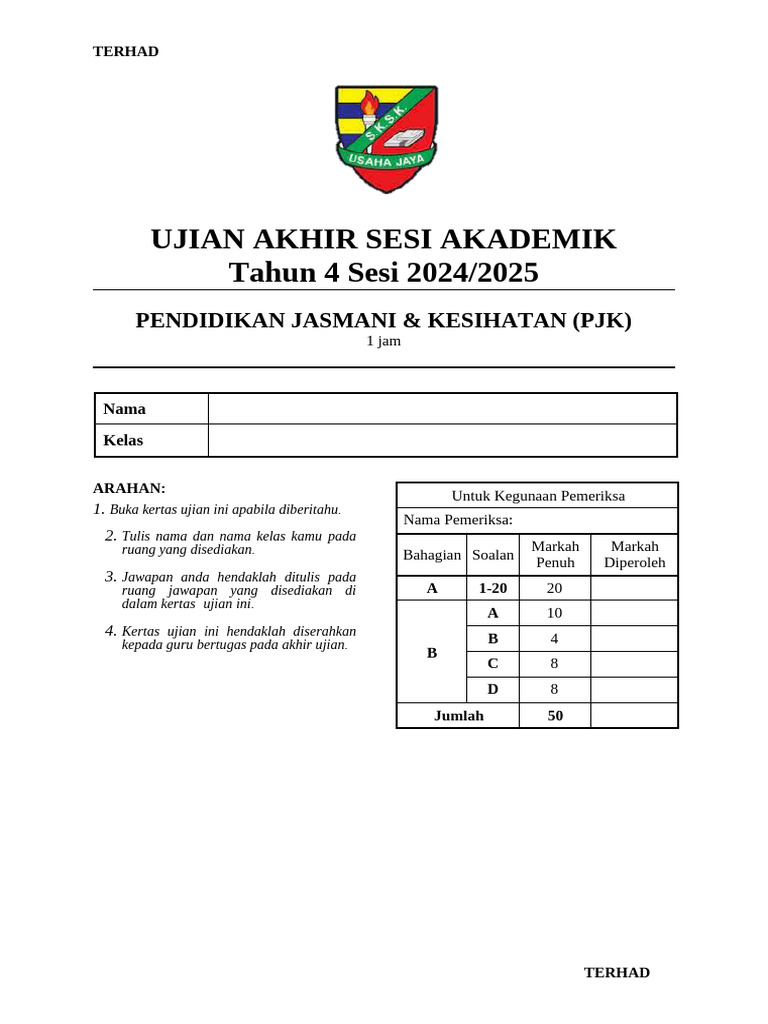 Cover Uasa PJPK T4 | PDF