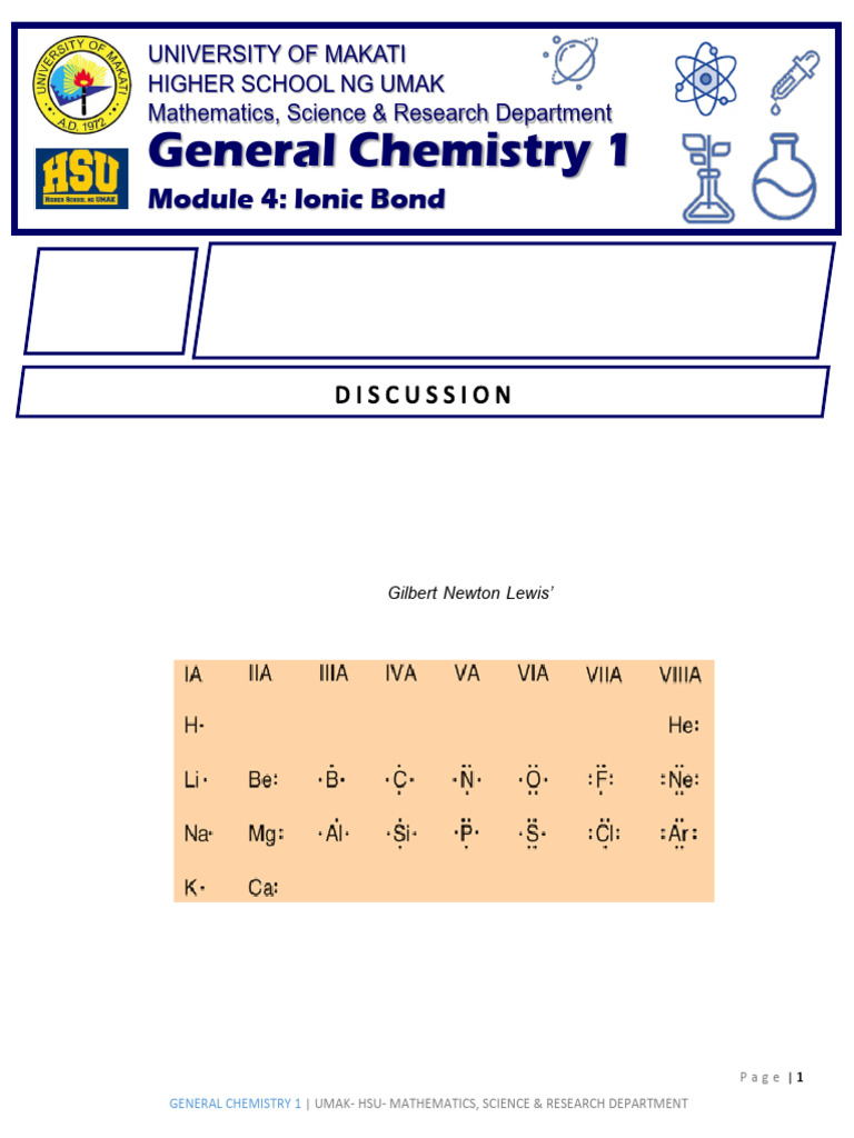 Module 4 - Ionic Bond | PDF | Ionic Bonding | Ion