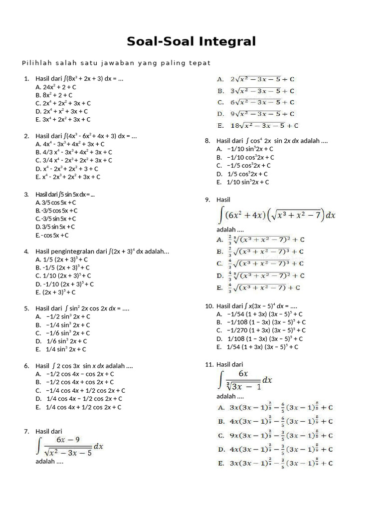 Soal Integral | PDF