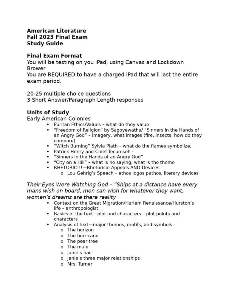 Fall Final Study Guide | PDF Fall Final Study Guide | PDF