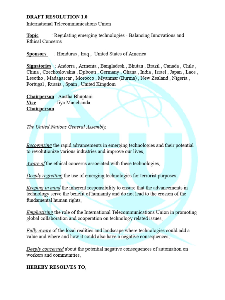 Draft Resolution 1.0 | PDF | Computer Security | Security