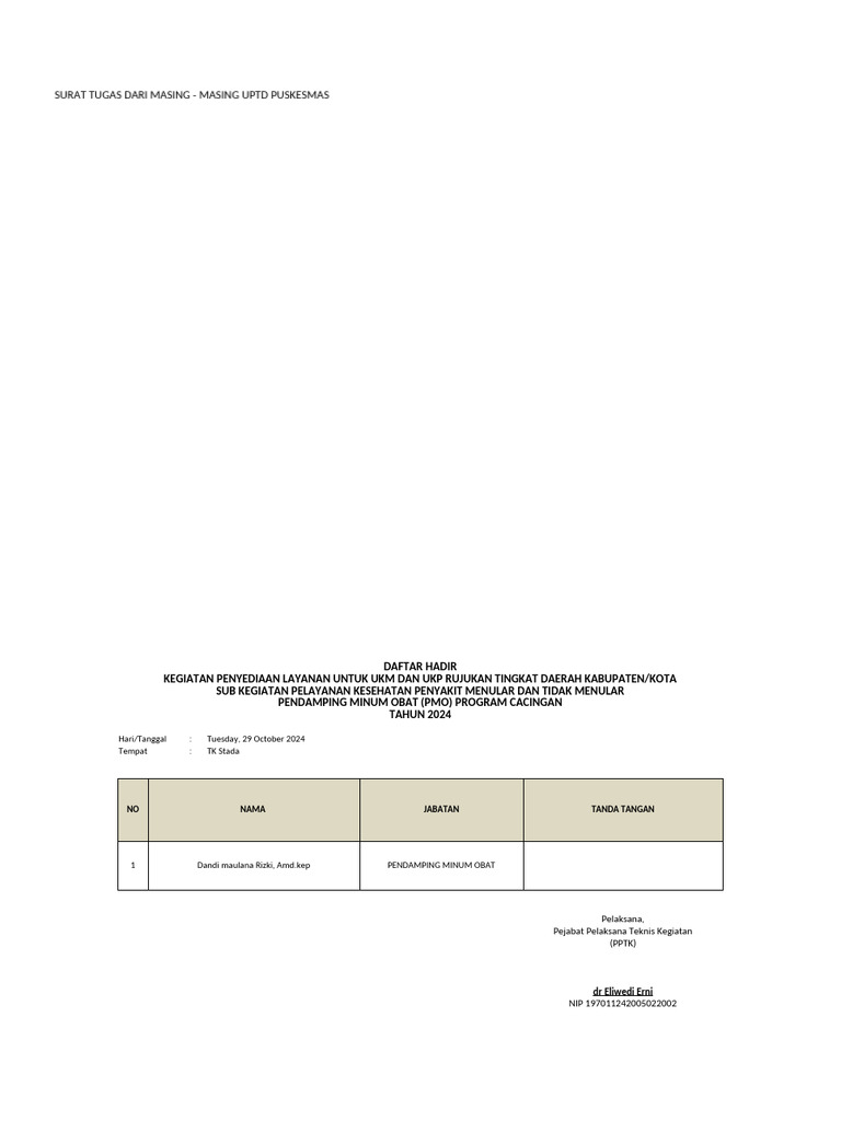 SPJ Popm Kecacingan PKM 2024 | PDF