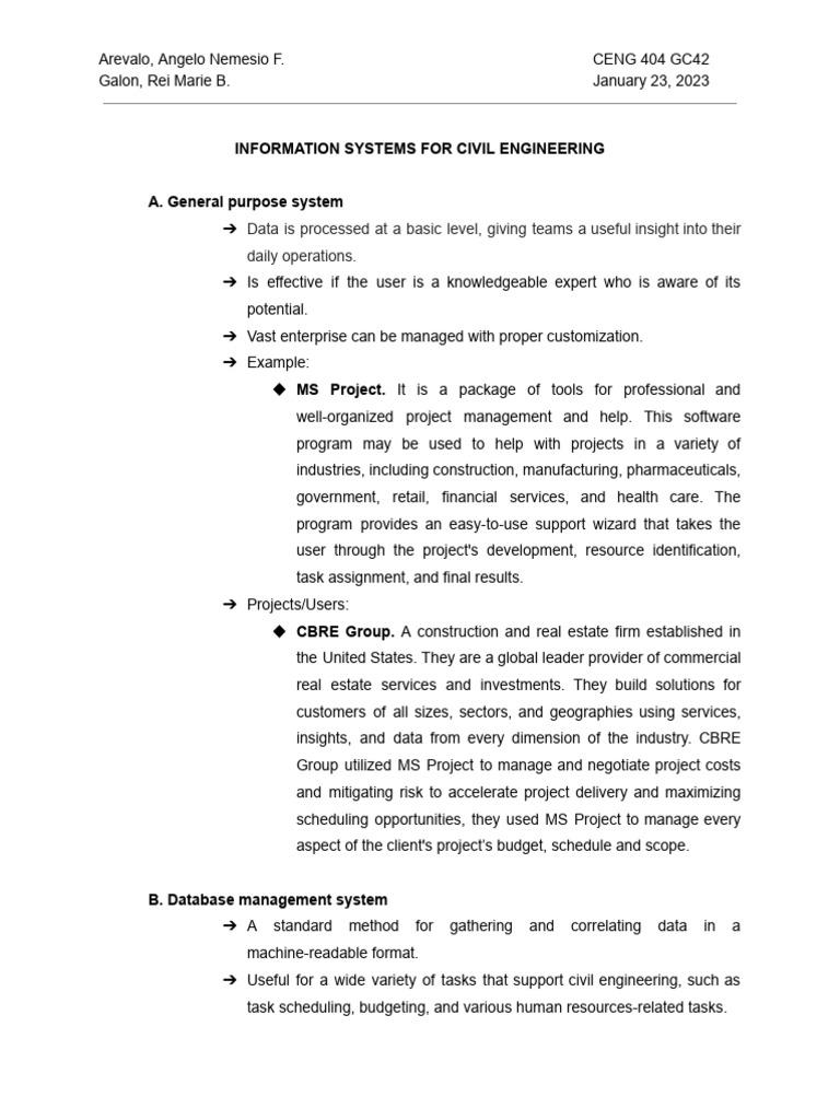 Information Systems for Civil Engineering | PDF | Enterprise Resource ...
