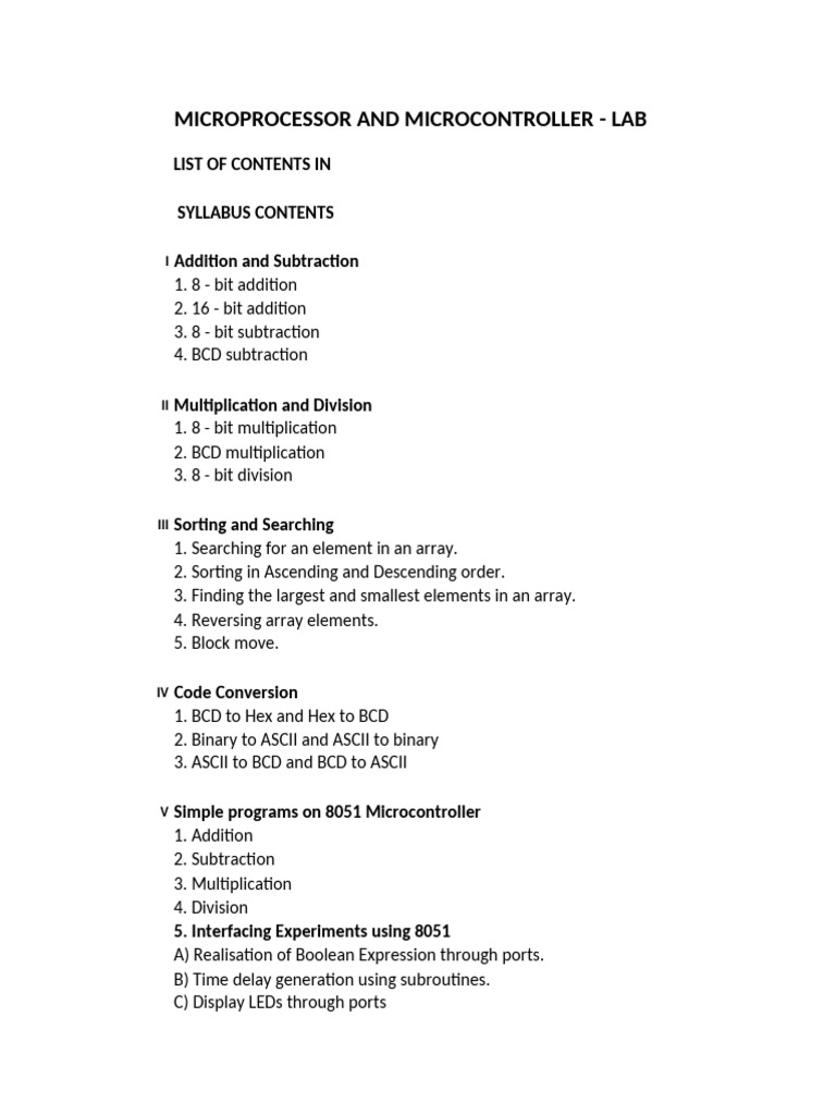 Final Miroprocessor Lab 23 24 | PDF | Assembly Language | Binary Coded Decimal
