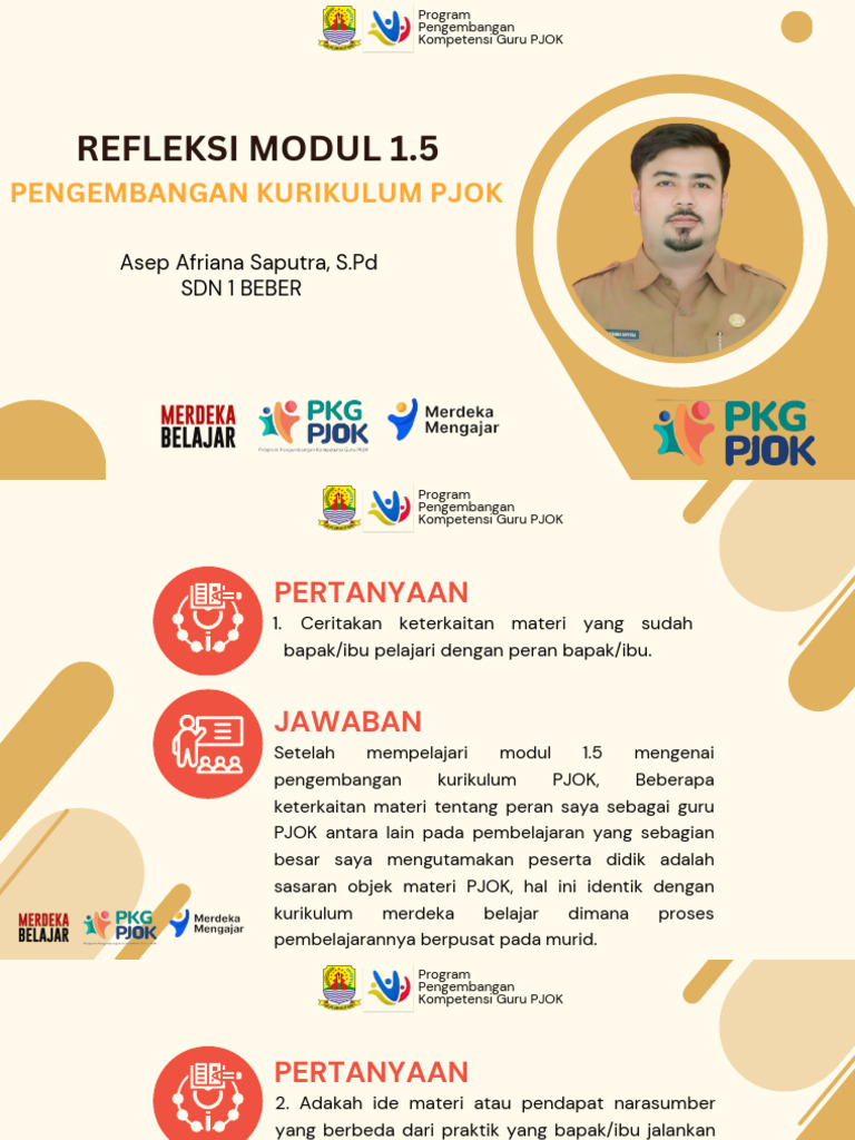 PKG PJOK - Refleksi Modul 1.5 | PDF