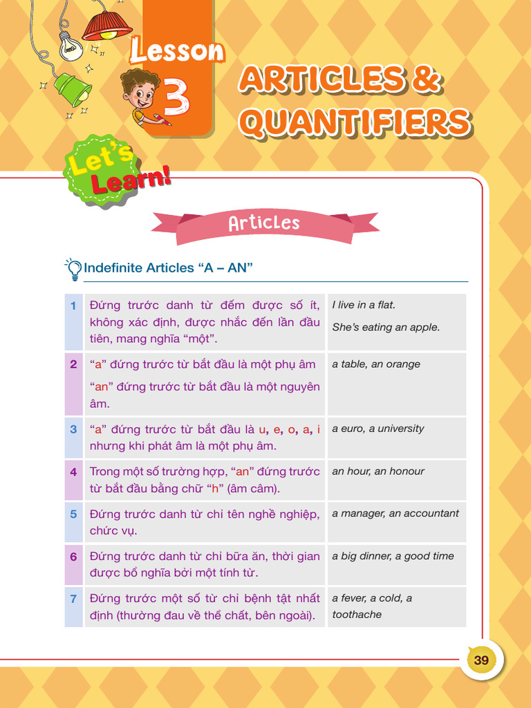 Articles and Quantifiers - Lý Thuyết | PDF