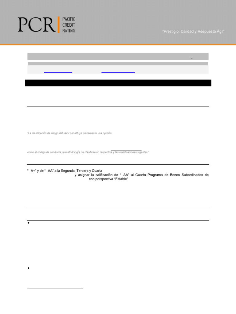 Clasificación PCR Interseguro a Junio 2024 | PDF | Reaseguro | Seguro