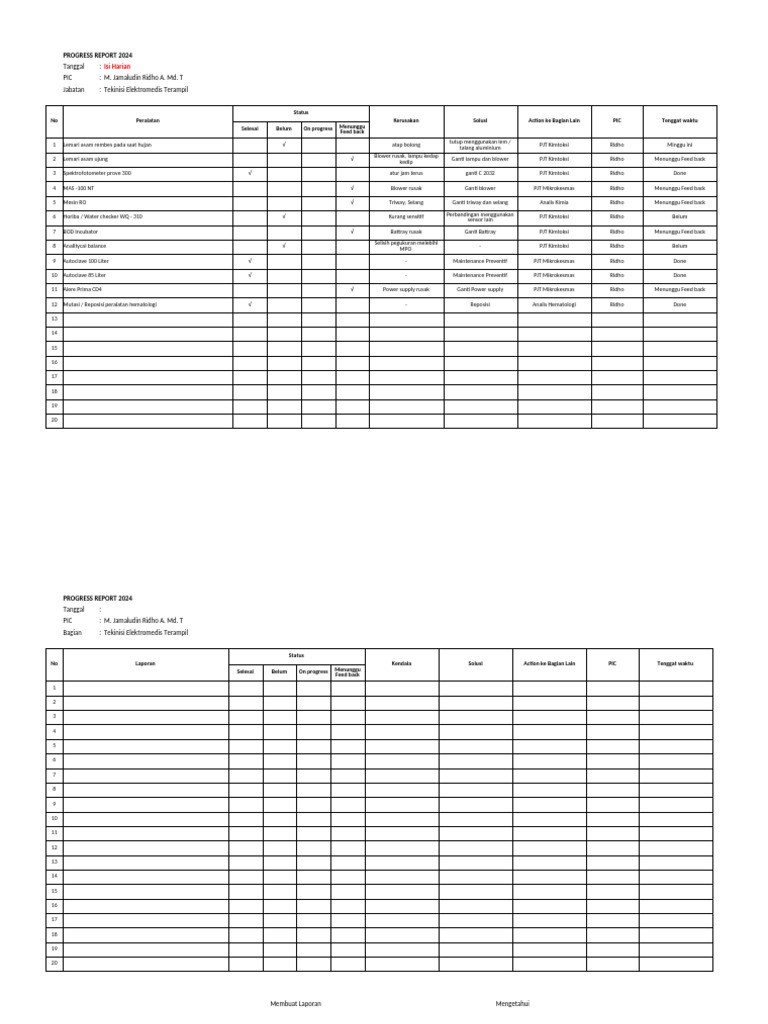 Progress Report Elektromedis | PDF