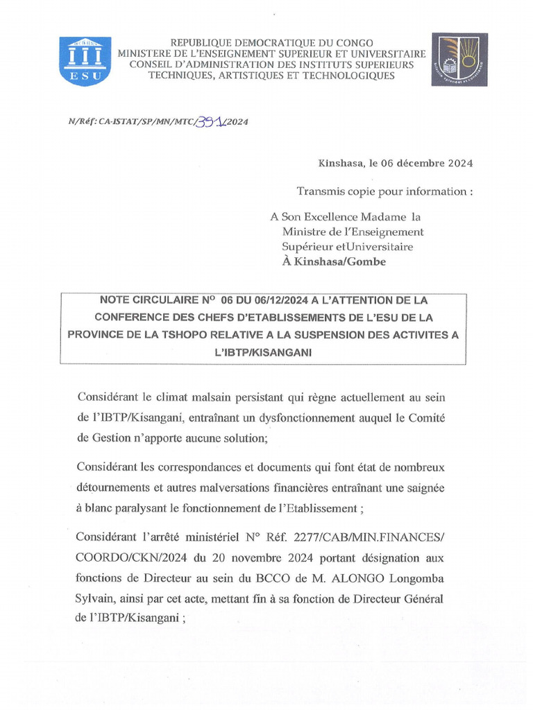 Note de Service | PDF