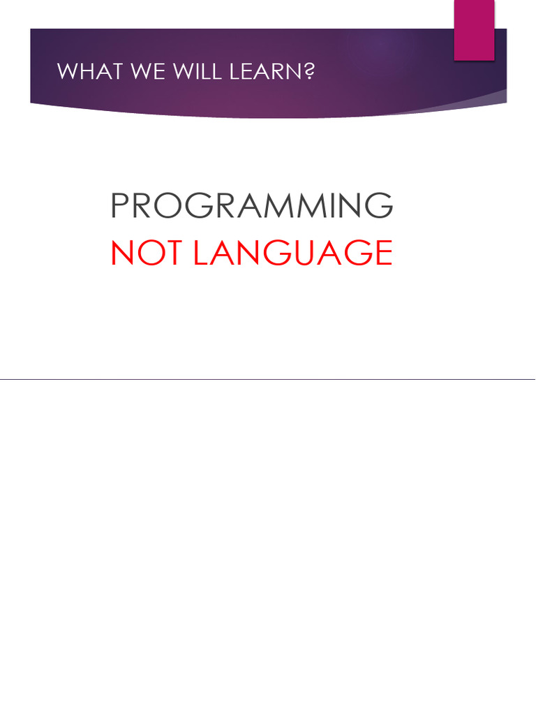 Introduction to Programming Concepts | PDF