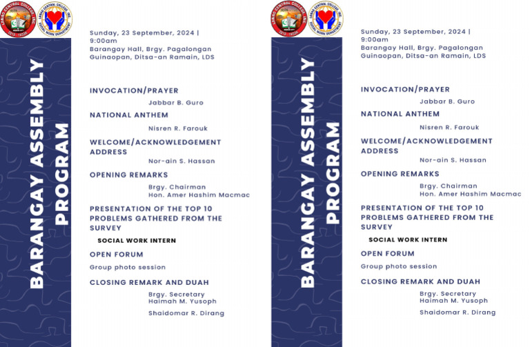 brgy assembly program | PDF brgy assembly program | PDF
