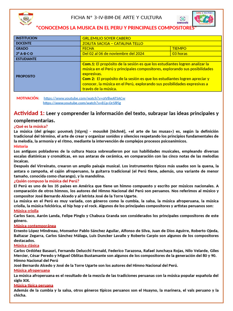 02 - Dic FICHA 3 DE - 2 ANO UND - 8 IV - BIMESTRE. | PDF