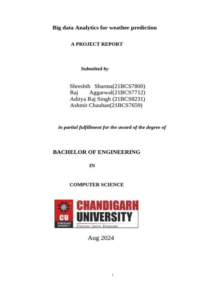 Final Report | PDF | Weather Forecasting | Machine Learning