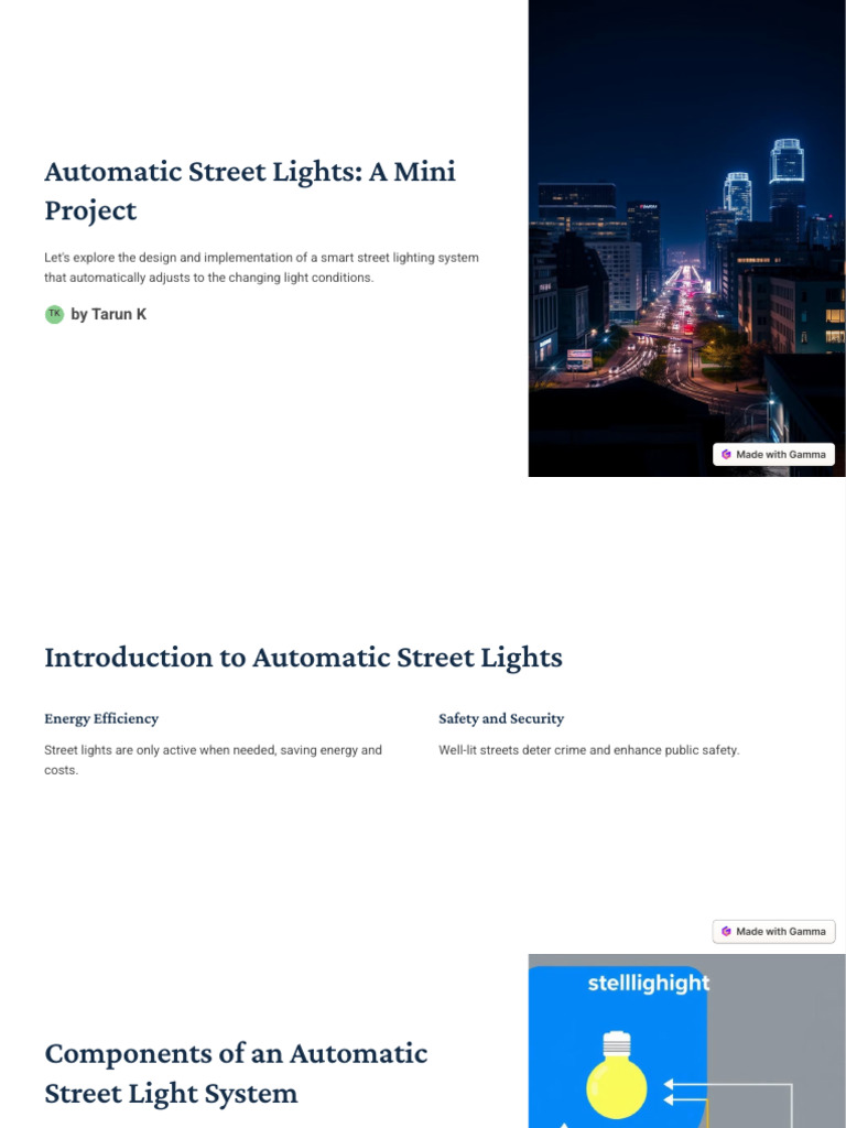 Automatic Street Lights A Mini Project | PDF | Street Light | Power Supply