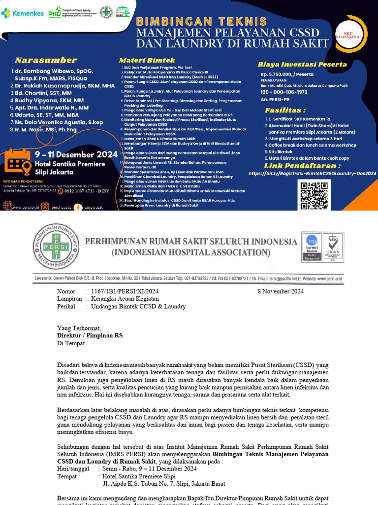 1167.-SURAT-EDARAN-BIMTEK-PENGELOLAAN-CSSD-DAN-LAUNDRY-TANGGAL-9---11-DESEMBER-2024 | PDF