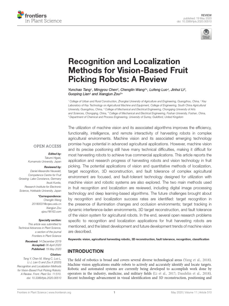 Recognition and Localization Methods For Vision-Ba | PDF | Computer ...