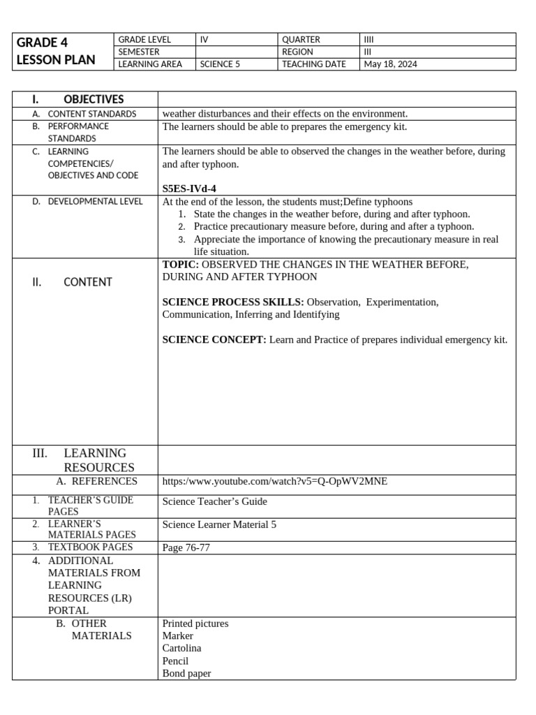 GRADE-4-JERMAINE | PDF | Tropical Cyclones | Flood