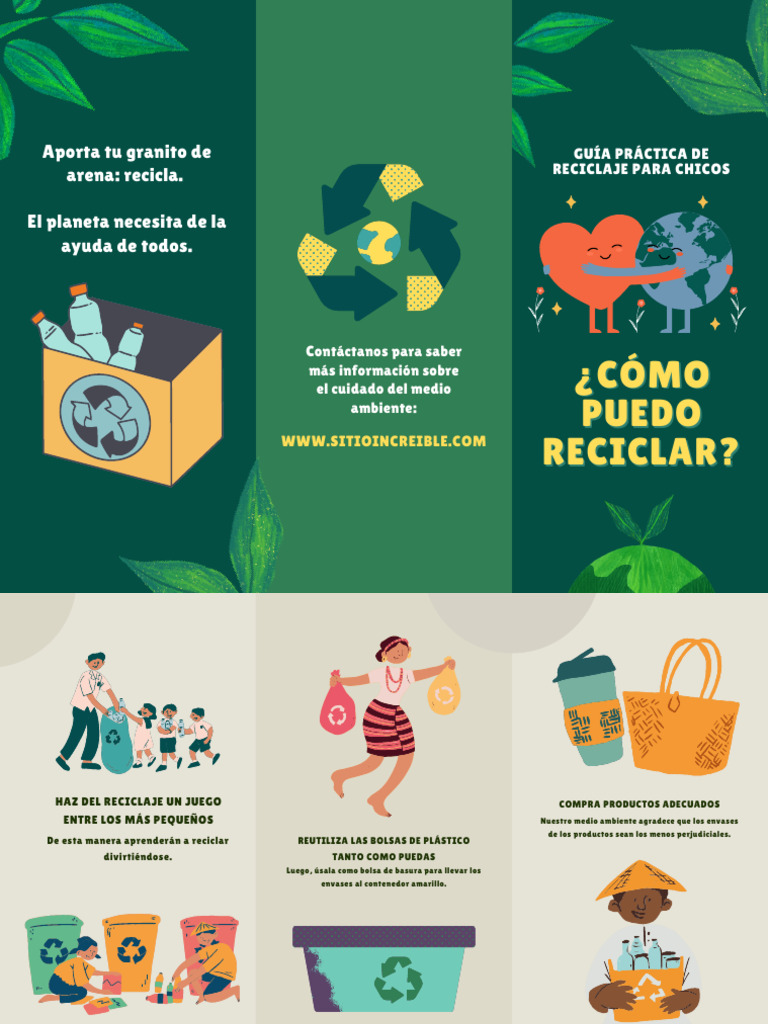 Folleto Tríptico de Cuidado Ambiental y Reciclaje Moderno Ilustrado | PDF Folleto Tríptico de Cuidado Ambiental y Reciclaje Moderno Ilustrado | PDF