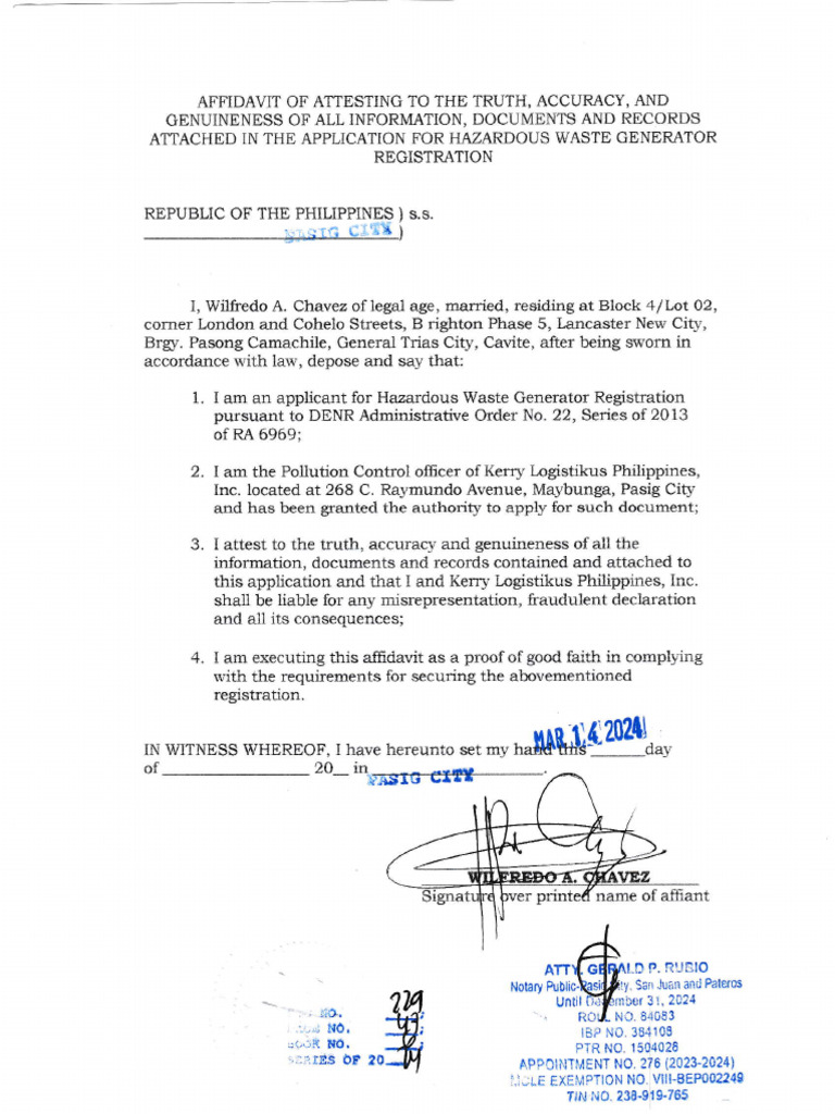 Affidavit of Attesting To The Truth | PDF