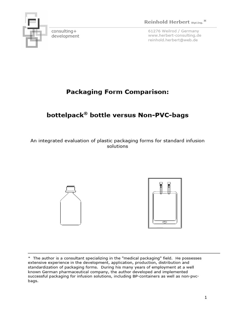 Packaging Comparison: Bottles vs. Non-PVC Bags | PDF | Packaging And ...