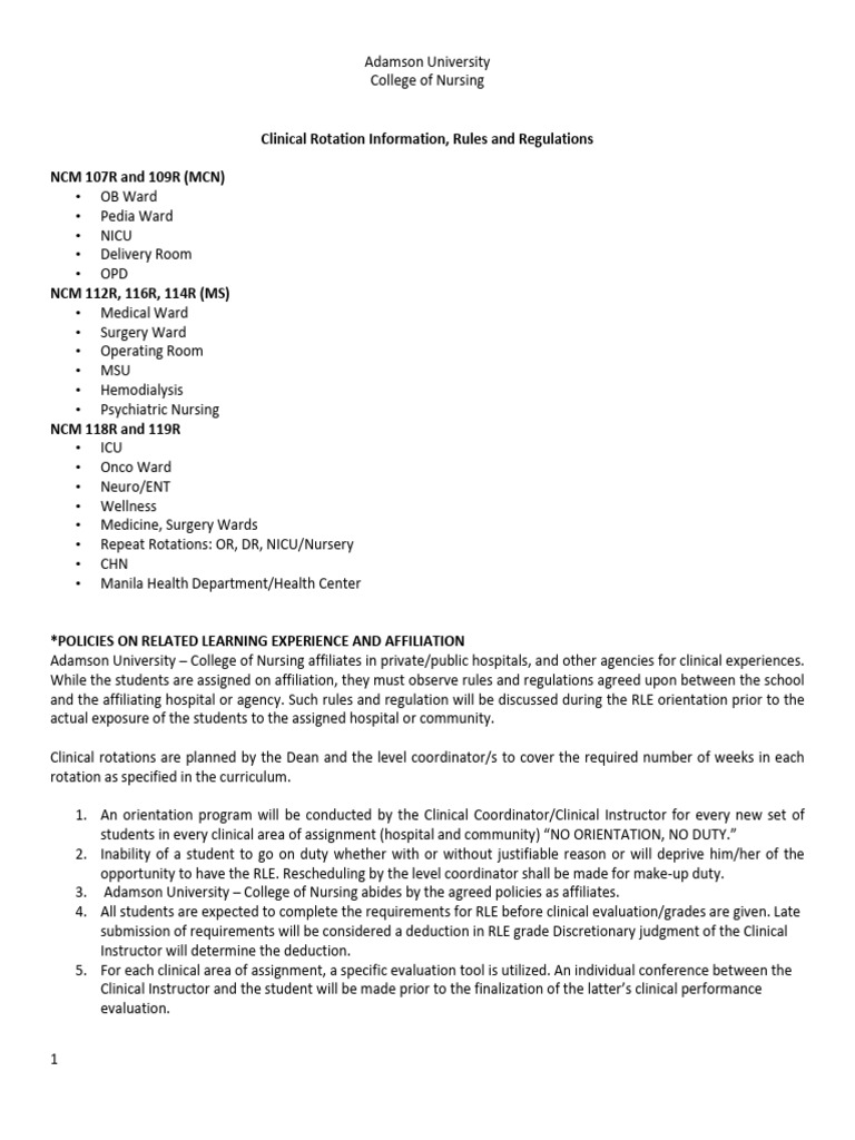 Revised102023 Rules and Regulations For Signature | PDF | Nursing ...
