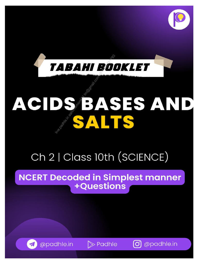 CHE-Acids Bases & Salts | PDF