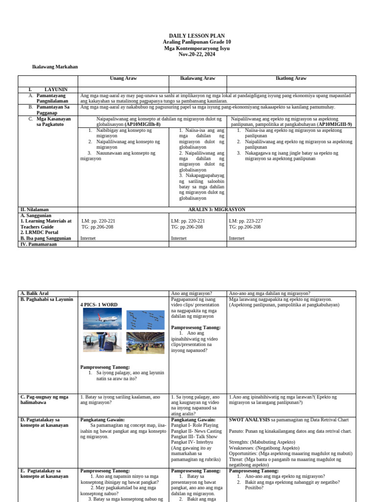 DLP Q2 Migrasyon 1 3 | PDF
