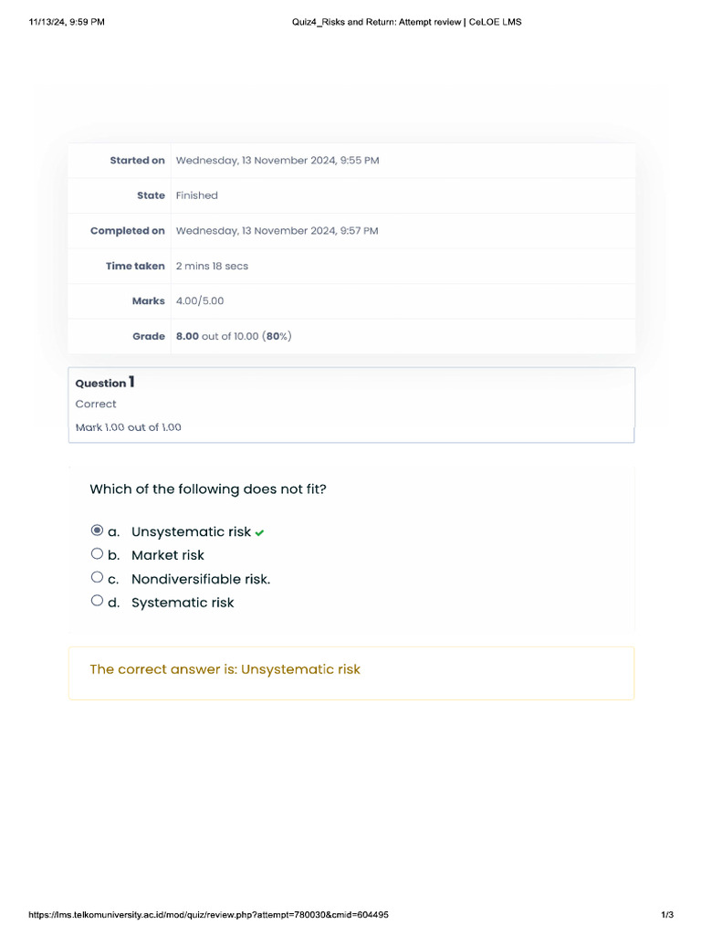 kuis #9 Financial Management Telyu | PDF