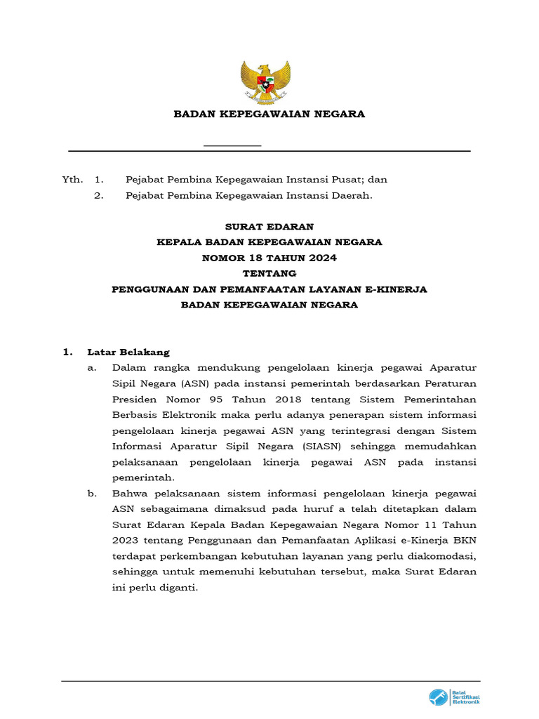 SURAT_EDARAN_KEPALA_BKN_NOMOR_18_TAHUN_2024_TENTANG_PENGGUNAAN_DAN (1 ... SURAT_EDARAN_KEPALA_BKN_NOMOR_18_TAHUN_2024_TENTANG_PENGGUNAAN_DAN (1 ...