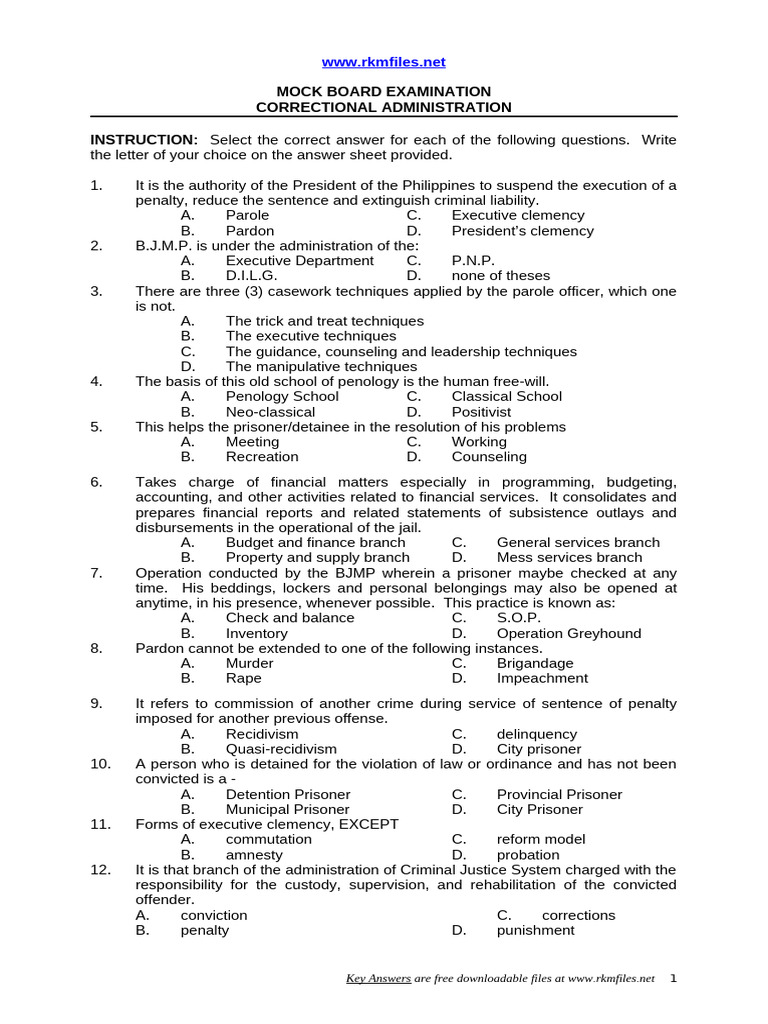 CORRECTIONAL Final Exam | PDF | Prison | Probation