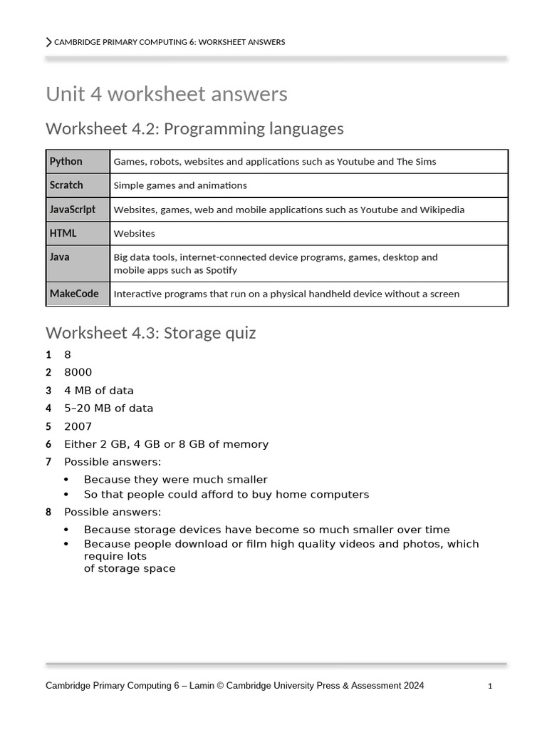 prim_comp_tr6_u4_worksheet_ans | PDF | Computer Data Storage | Digital Technology