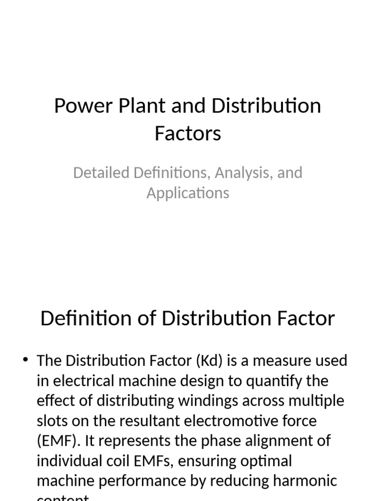 Power Plant Distribution Factors Definitions | PDF | Phase (Waves ...