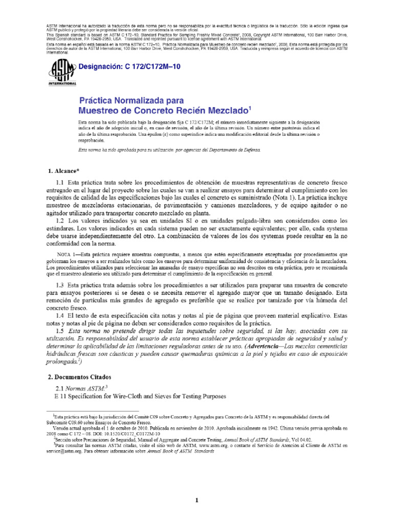 Astm C172-10SP PDF | PDF